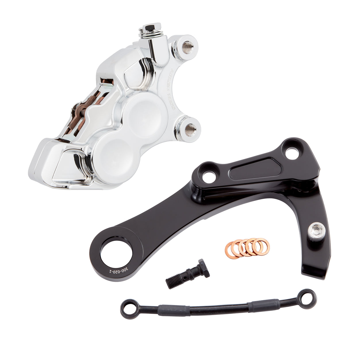 Rear 4-Piston Brake Caliper Kit M8 Softail, Chrome – ArlenNess